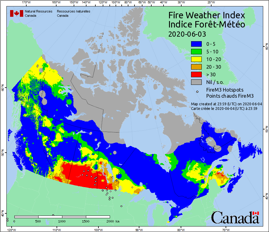 Canadian Wildland Fire Information System | Fire M3 Hotspots
