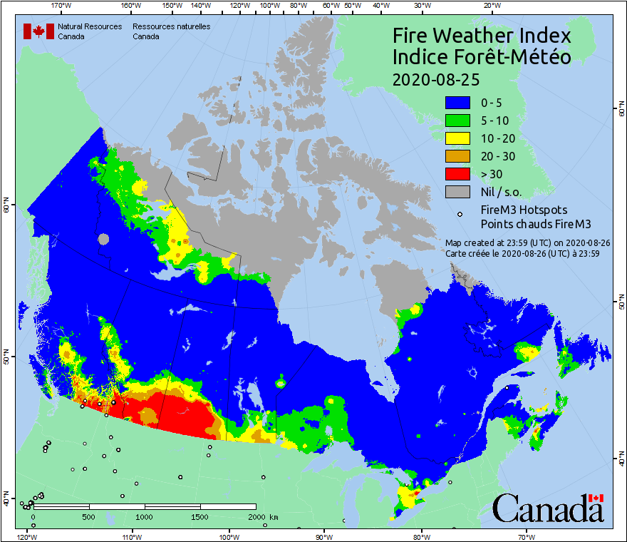 Canadian Wildland Fire Information System | Fire M3 Hotspots