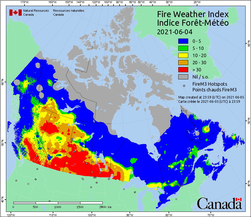 Canadian Wildland Fire Information System | Fire M3 Hotspots