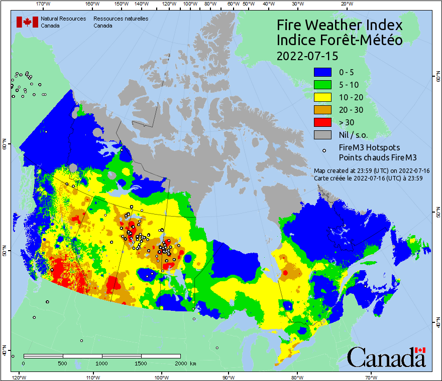 Canadian Wildland Fire Information System | Fire M3 Hotspots