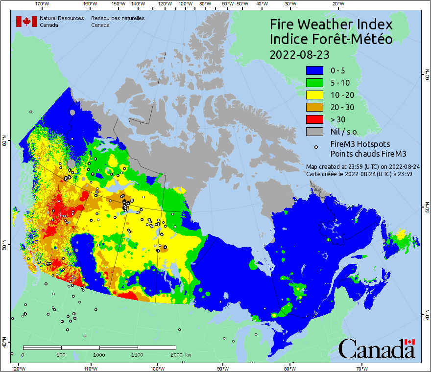 Canadian Wildland Fire Information System | Fire M3 Hotspots