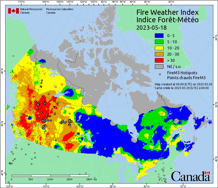 Canadian Wildland Fire Information System | Fire M3 Hotspots