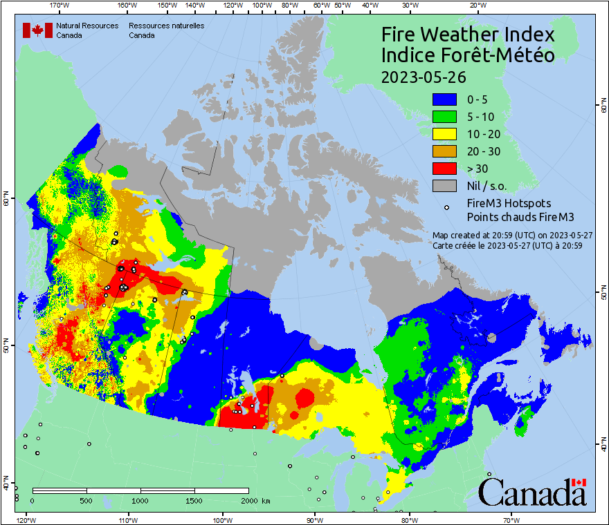 Canadian Wildland Fire Information System | Fire M3 Hotspots