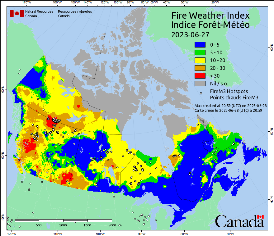 Canadian Wildland Fire Information System | Fire M3 Hotspots