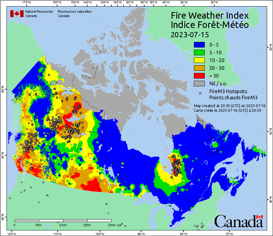 Canadian Wildland Fire Information System | Fire M3 Hotspots