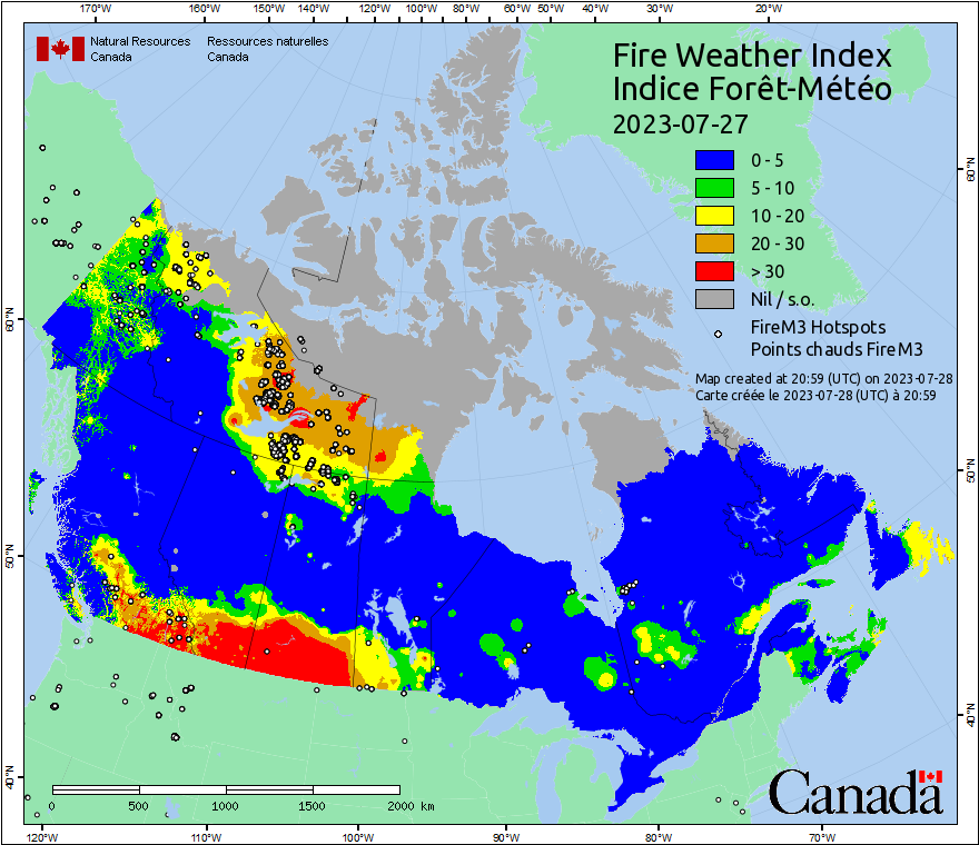 Canadian Wildland Fire Information System | Fire M3 Hotspots