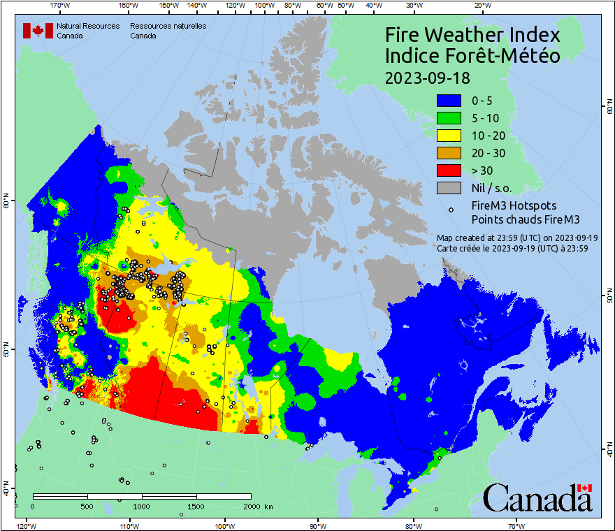 Canadian Wildland Fire Information System | Fire M3 Hotspots