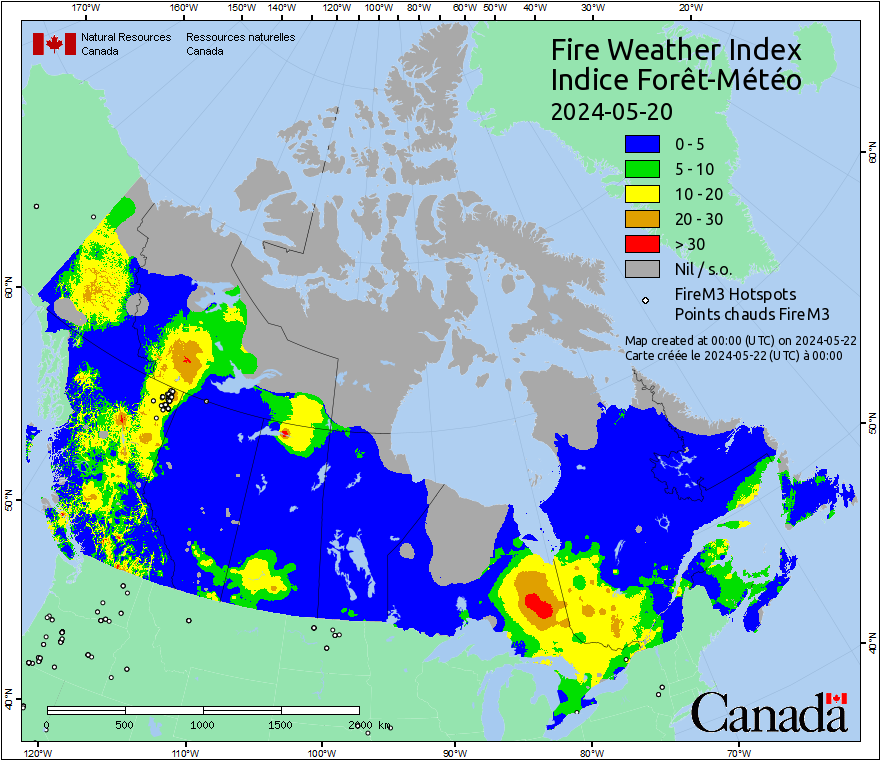 Canadian Wildland Fire Information System | Fire M3 Hotspots