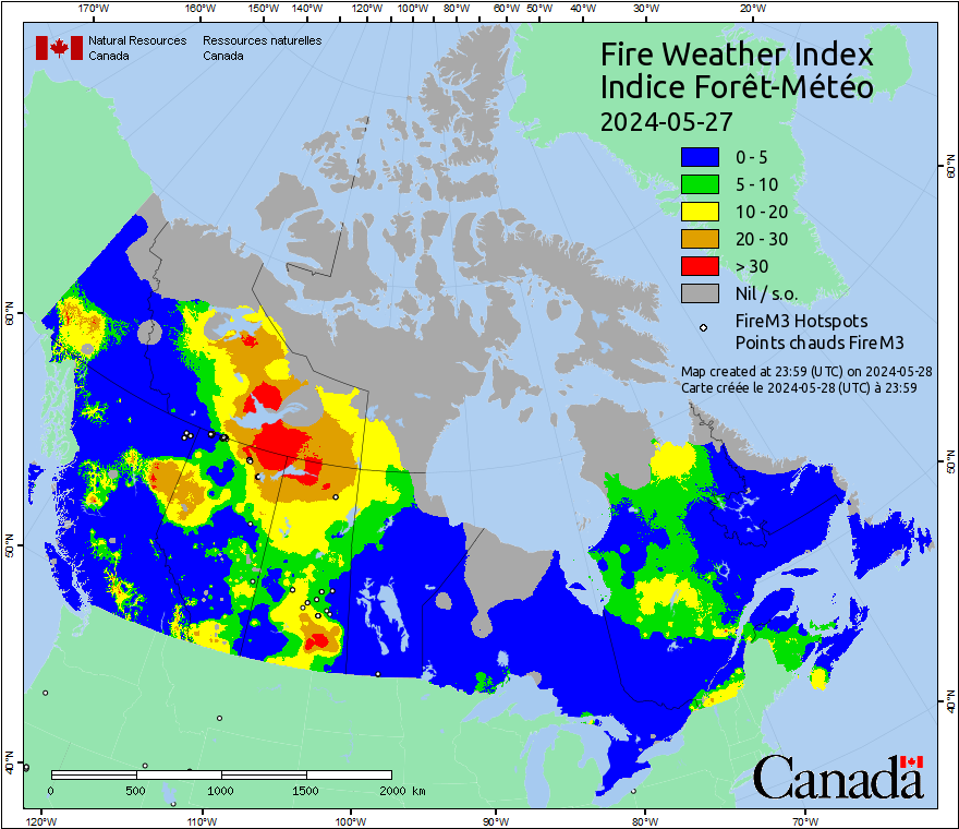 Canadian Wildland Fire Information System | Fire M3 Hotspots