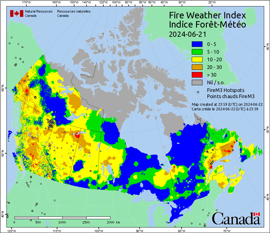 Canadian Wildland Fire Information System | Fire M3 Hotspots