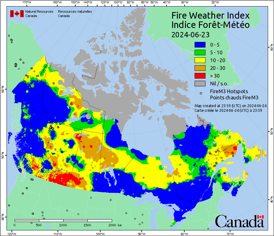 Canadian Wildland Fire Information System | Fire M3 Hotspots