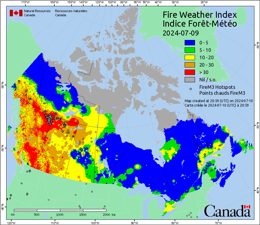Canadian Wildland Fire Information System | Fire M3 Hotspots