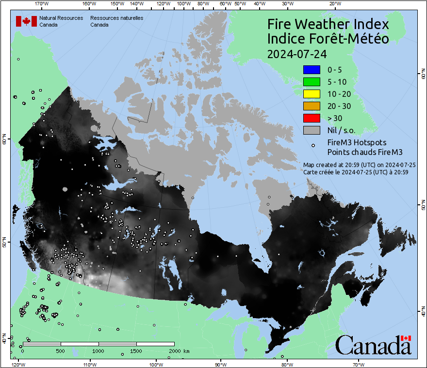 Canadian Wildland Fire Information System | Fire M3 Hotspots