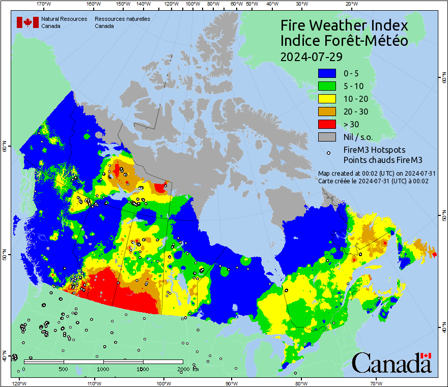 Canadian Wildland Fire Information System | Fire M3 Hotspots