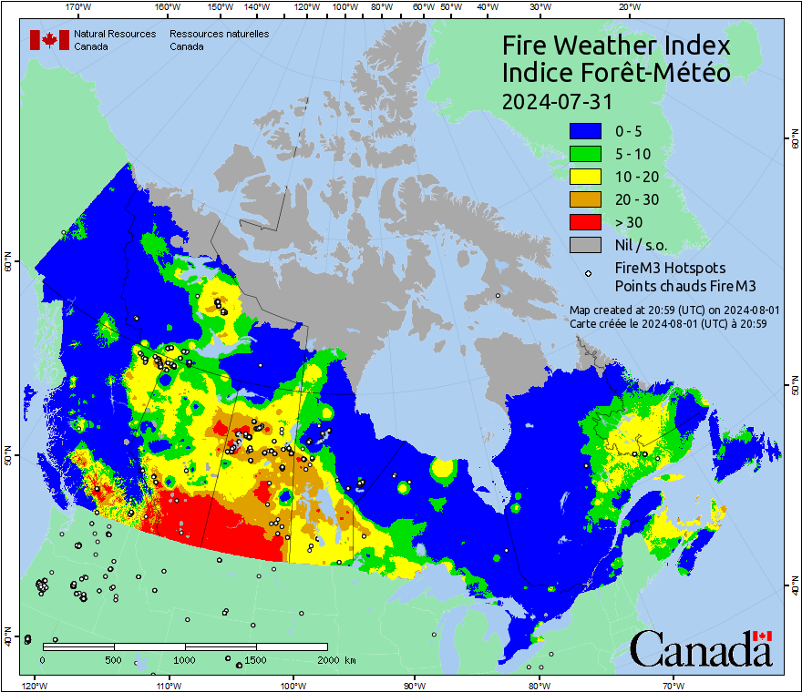 Canadian Wildland Fire Information System | Fire M3 Hotspots