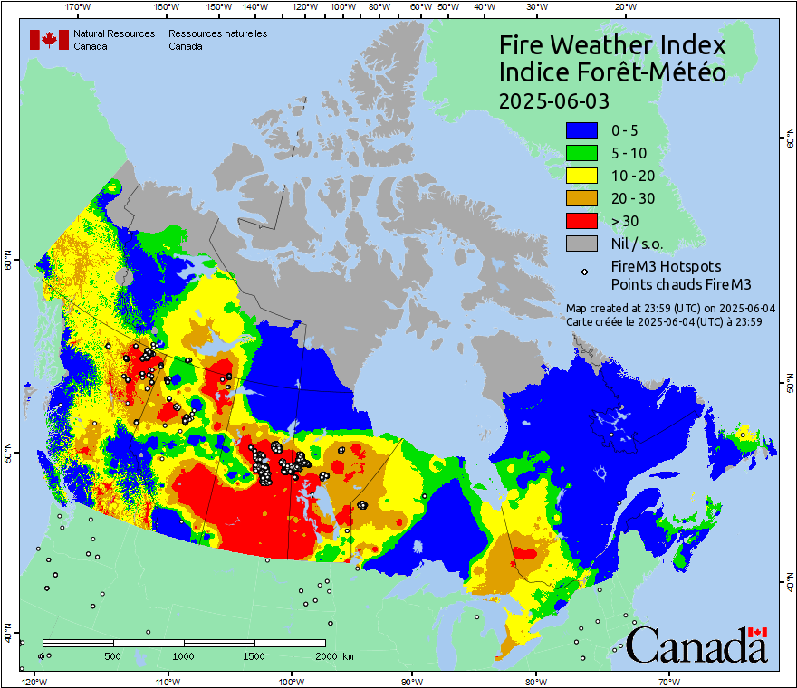 Canadian Wildland Fire Information System | Fire M3 Hotspots