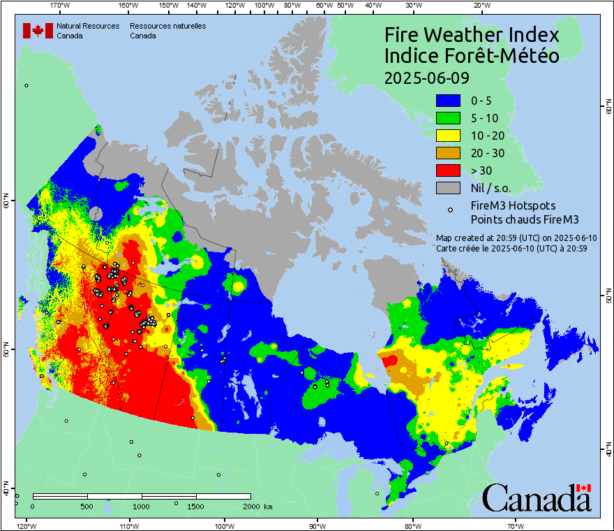 Canadian Wildland Fire Information System | Fire M3 Hotspots