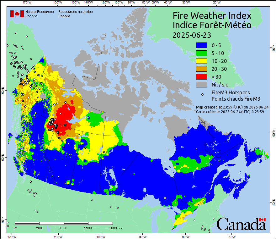Canadian Wildland Fire Information System | Fire M3 Hotspots