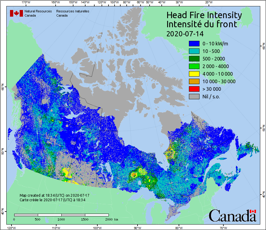 Canadian Wildland Fire Information System | Fire Behavior Maps