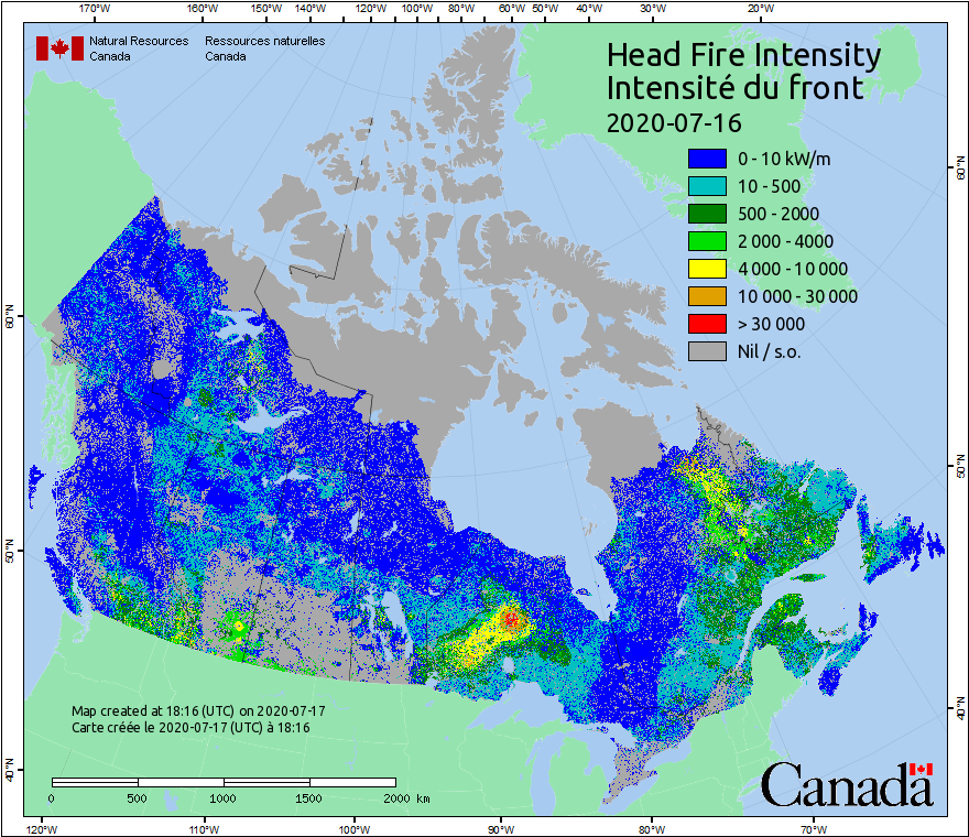 Canadian Wildland Fire Information System | Fire Behavior Maps