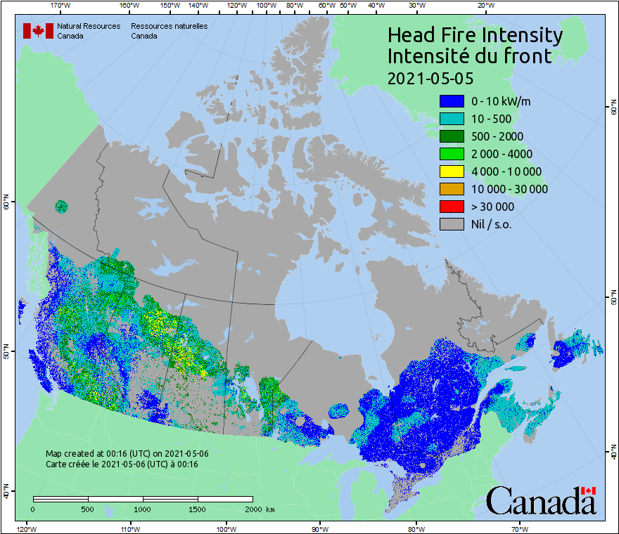 Canadian Wildland Fire Information System | Fire Behavior Maps