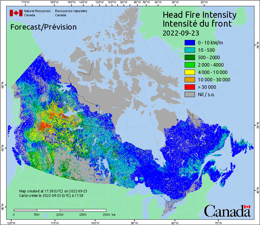 Current Canada Fire Behavior Map