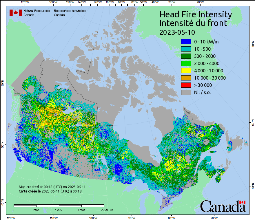 Canadian Wildland Fire Information System | Fire Behavior Maps