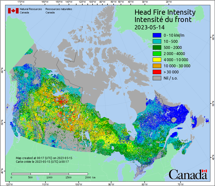 Canadian Wildland Fire Information System | Fire Behavior Maps