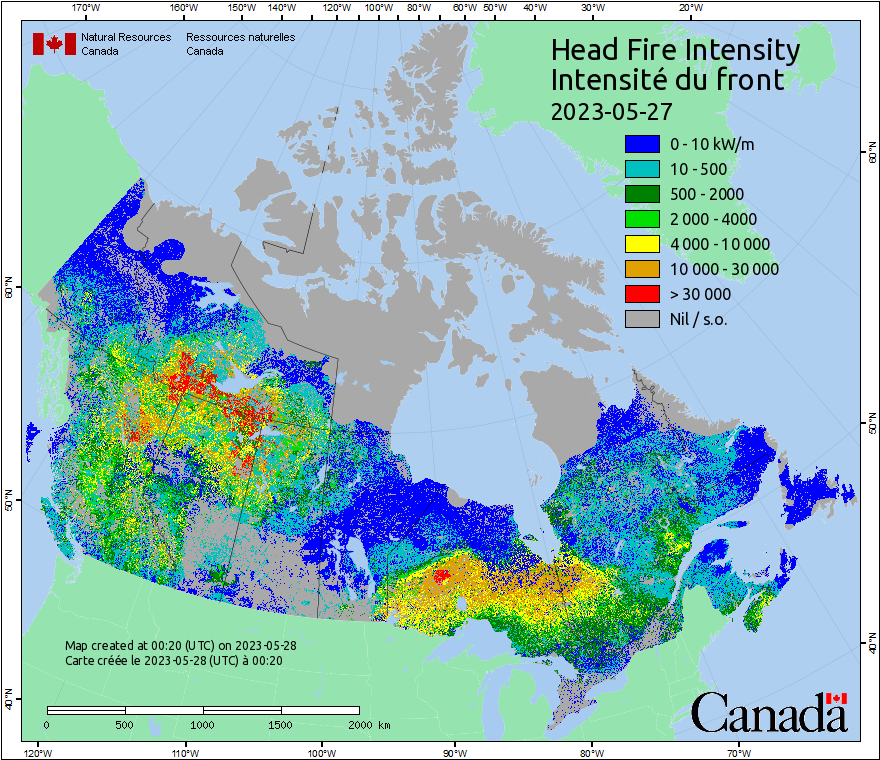 Canadian Wildland Fire Information System | Fire Behavior Maps