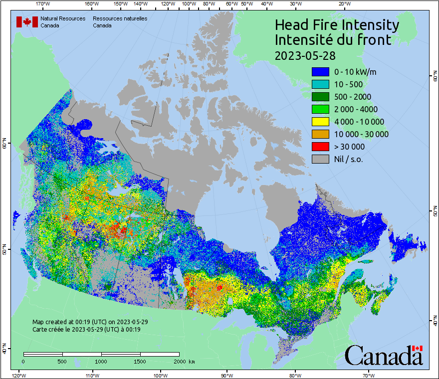 Canadian Wildland Fire Information System | Fire Behavior Maps