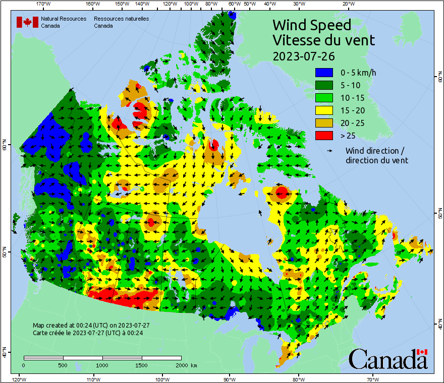 Canadian Wildland Fire Information System | Weather Maps