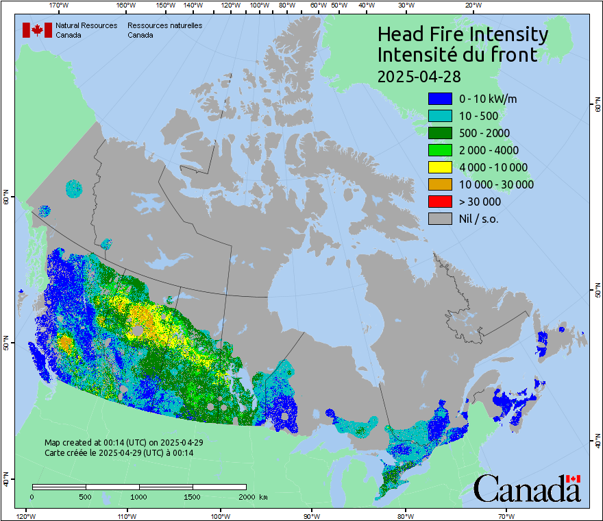 Canadian Wildland Fire Information System | Fire Behavior Maps