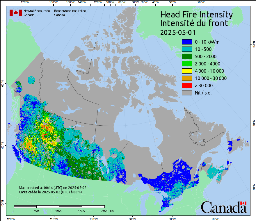 Canadian Wildland Fire Information System | Fire Behavior Maps