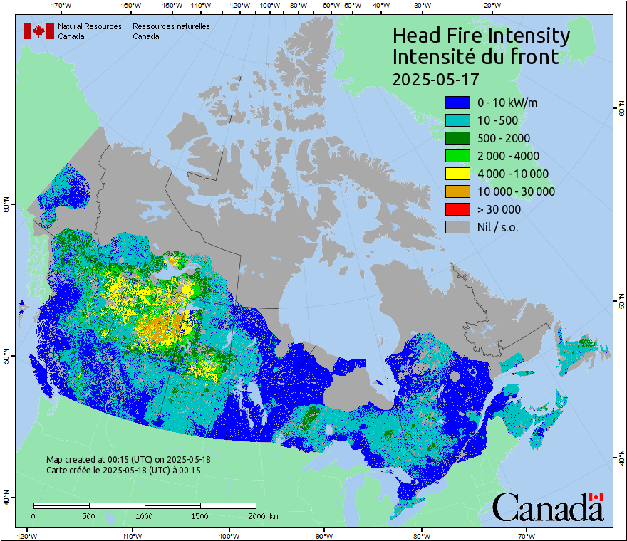 Canadian Wildland Fire Information System | Fire Behavior Maps