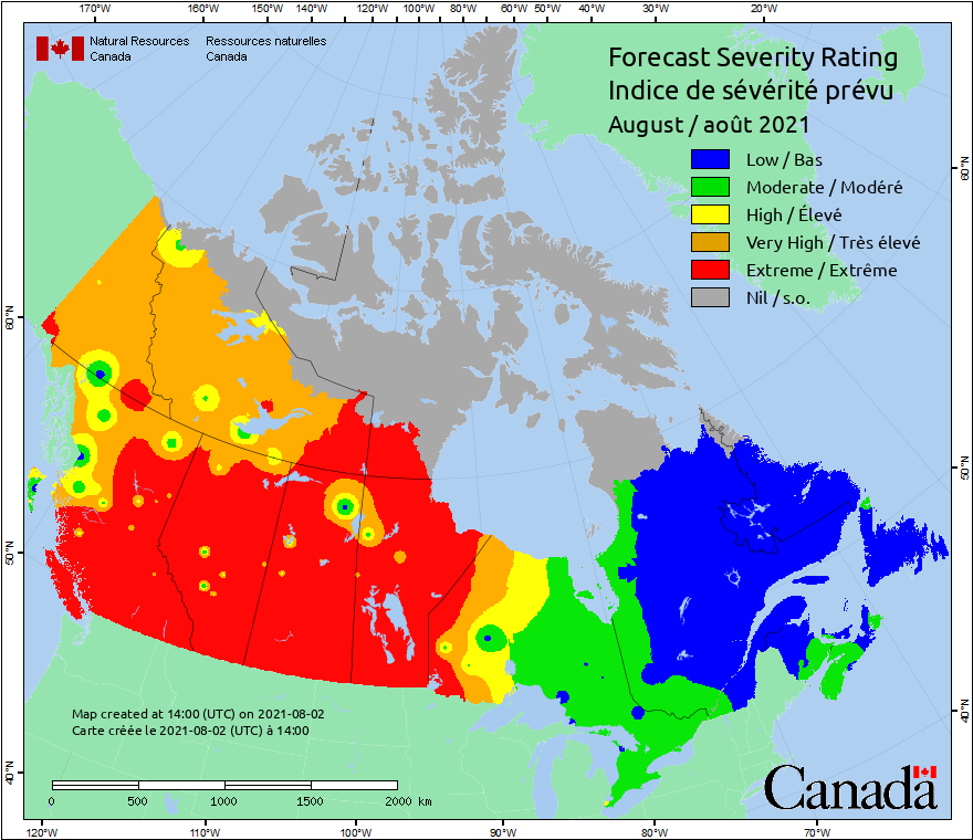 Canadian Wildland Fire Information System | Monthly and Seasonal Forecasts