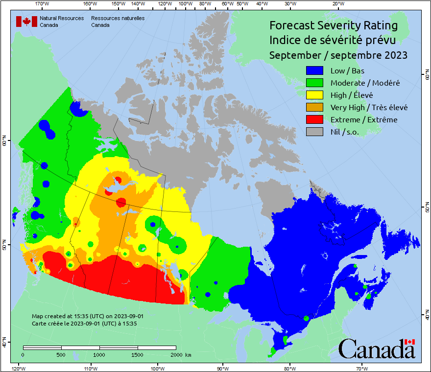 Canadian Wildland Fire Information System | Monthly and Seasonal Forecasts